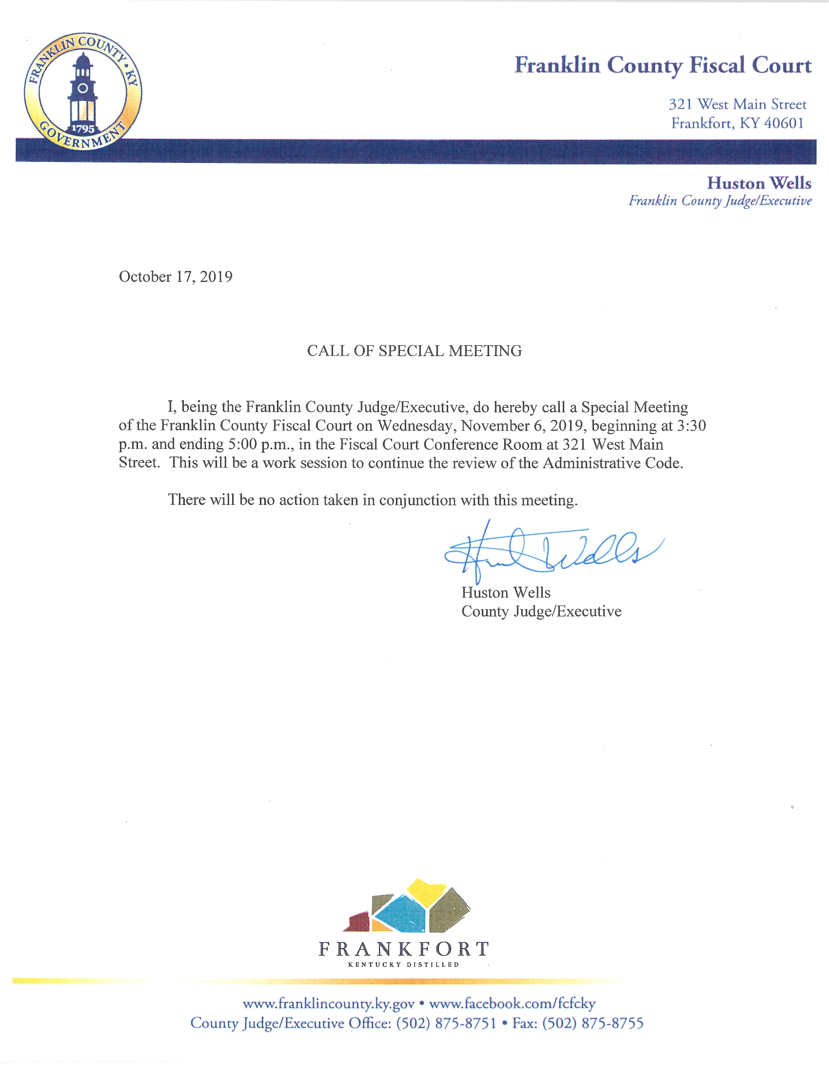 Special Called Meeting | Franklin County