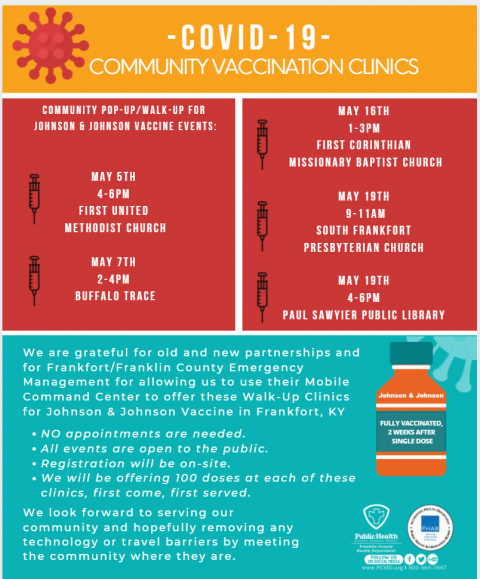 COVID VACCINE WALK UP CLINICS | Franklin County