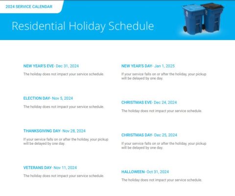 FRANKLIN COUNTY SOLID WASTE 2024 HOLIDAY COLLECTION SCHEDULE | Franklin County